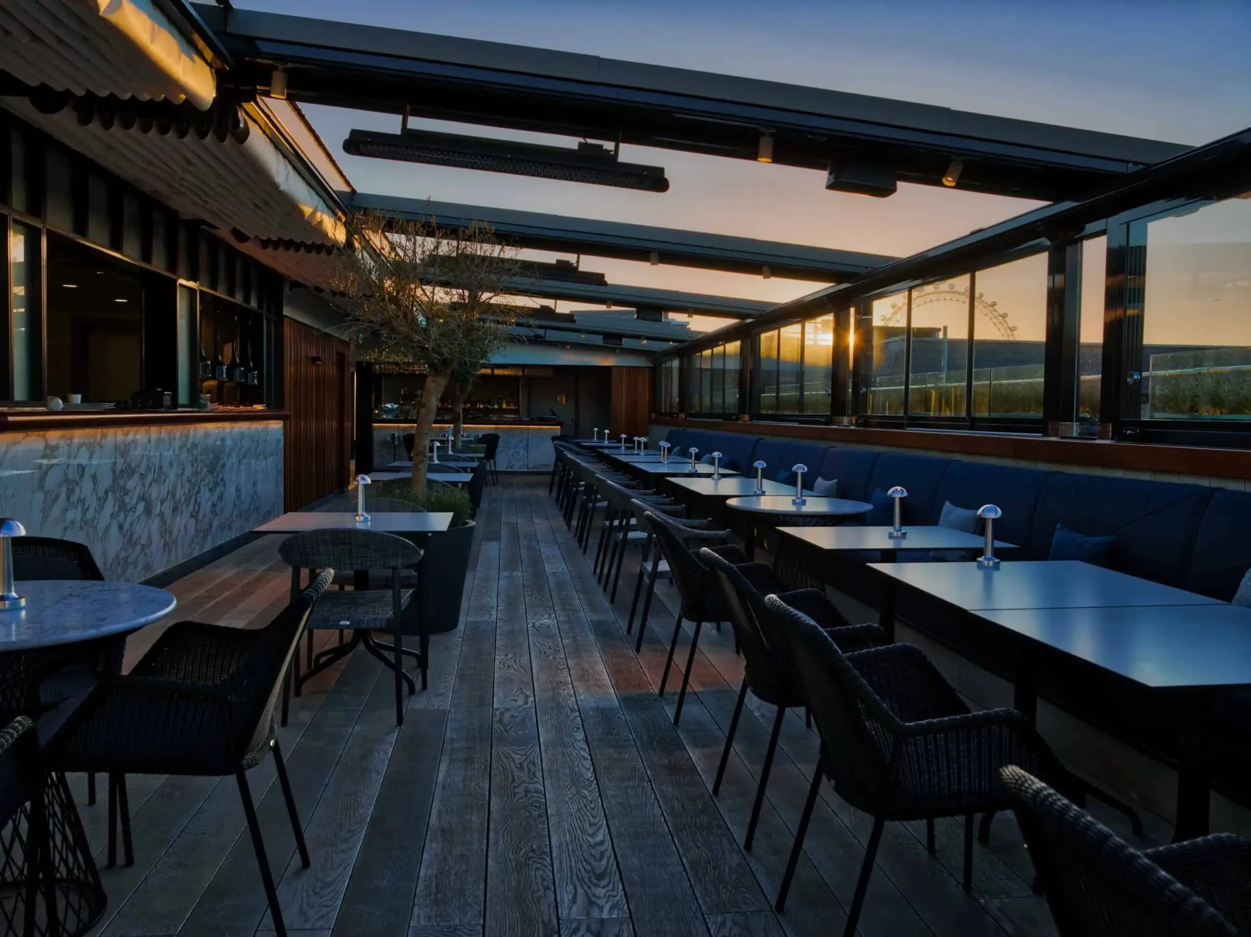 Glass-Roofed Skyline Lounge With Mesmerising Views for Elegant Receptions