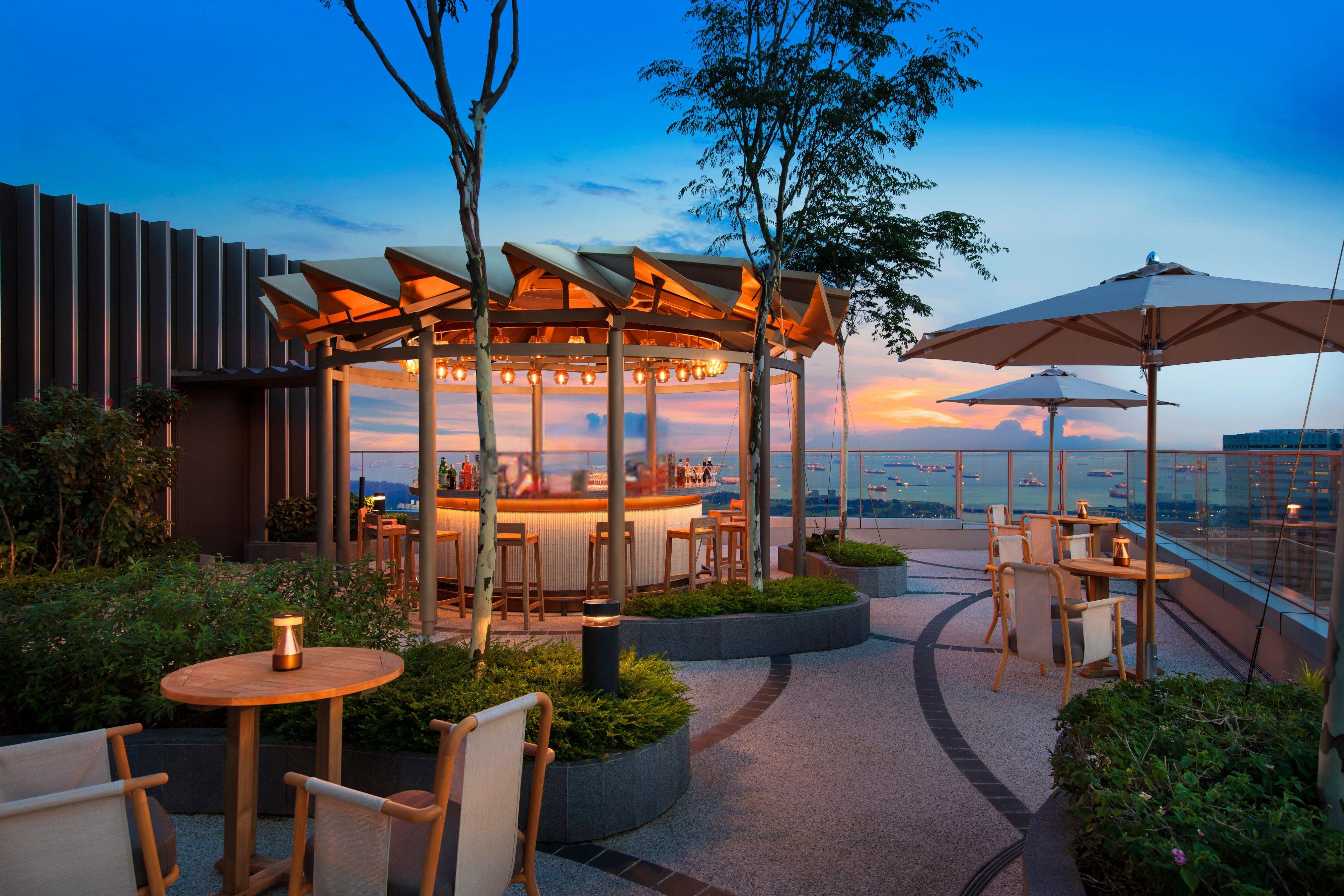 360° City View Rooftop Bar With Teepee Huts for Sunset Cocktails